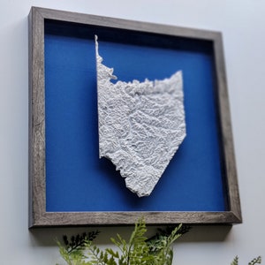 3D County or Country Map Wall Art | 3D Printed Terrain and Topography ...