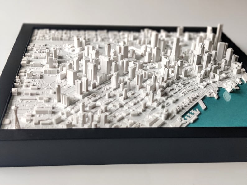 Seattle 3D City Map 3D Printed Buildings Wall Decor - Etsy