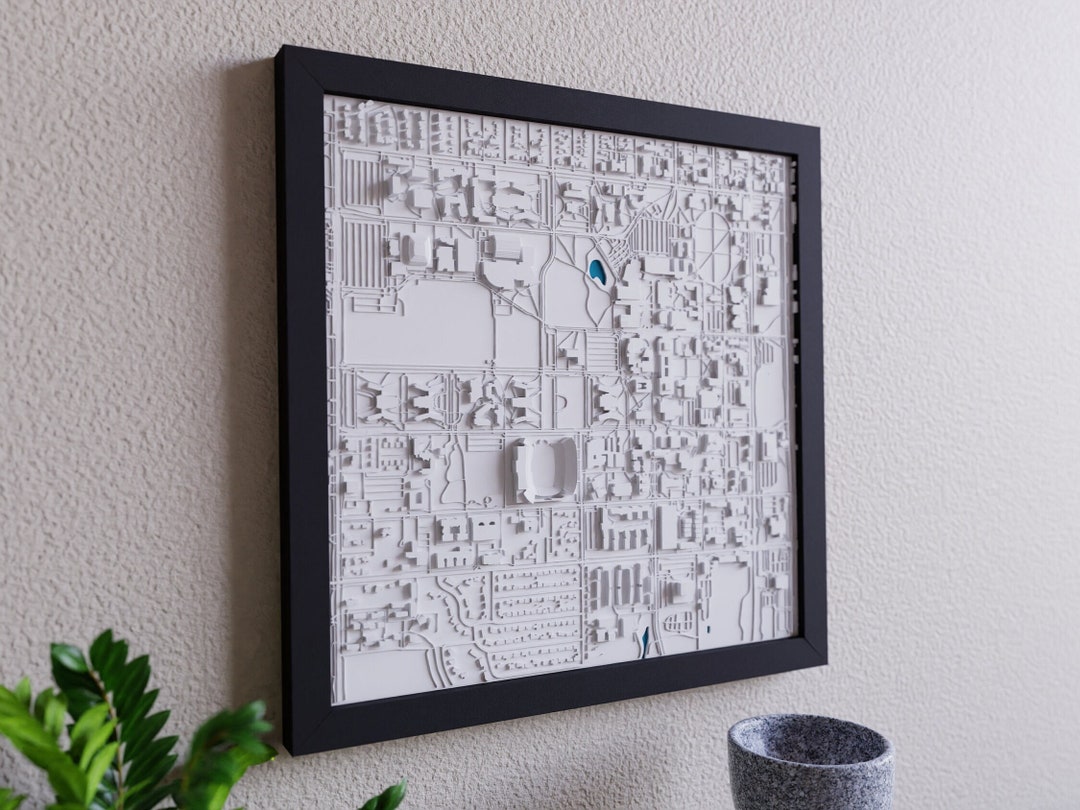 Fort Collins, Colorado 3D College Campus Map Personalized College ...