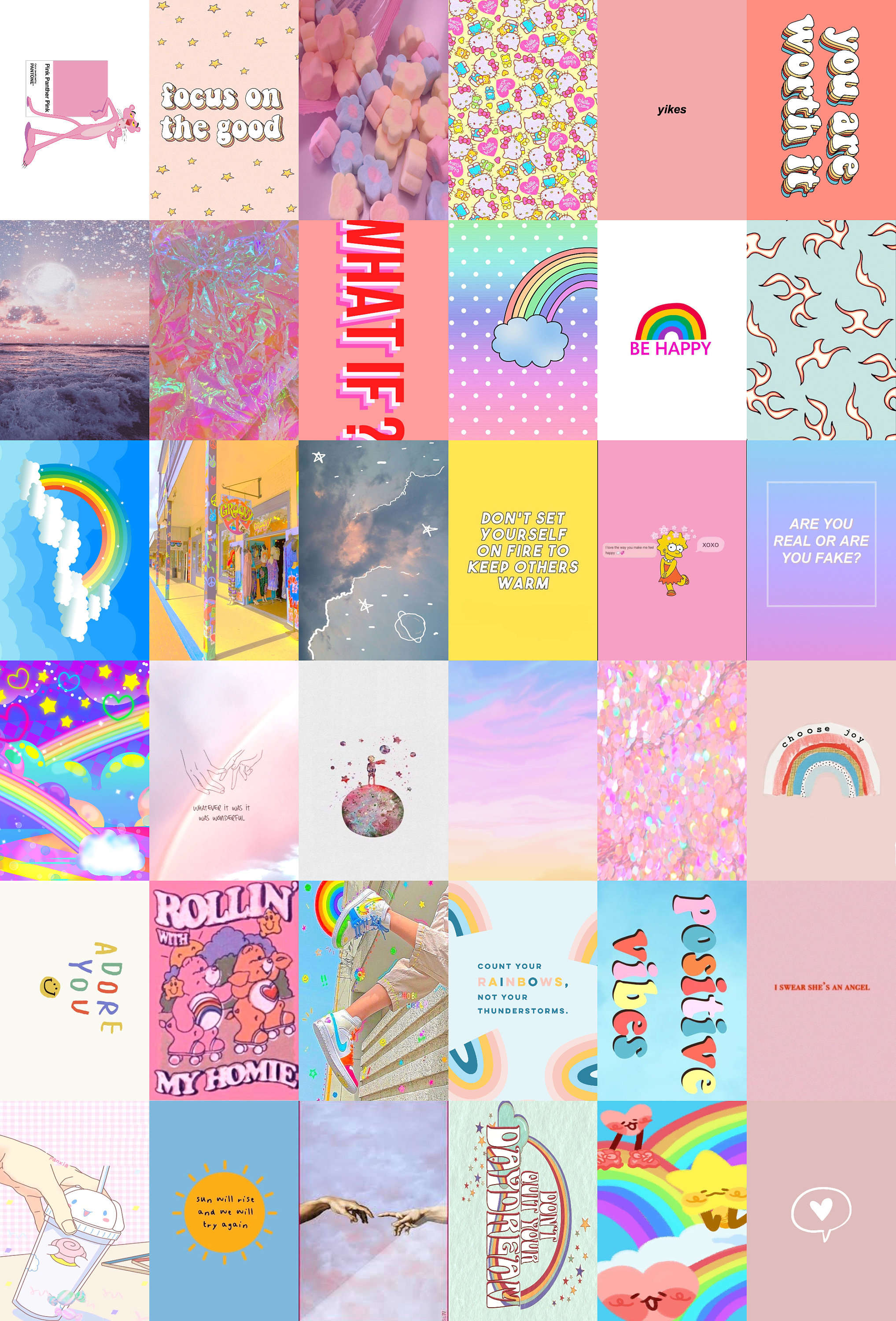 Indie Aesthetic Wall Collage Kit 36 4 x 6 Werkelijke | Etsy