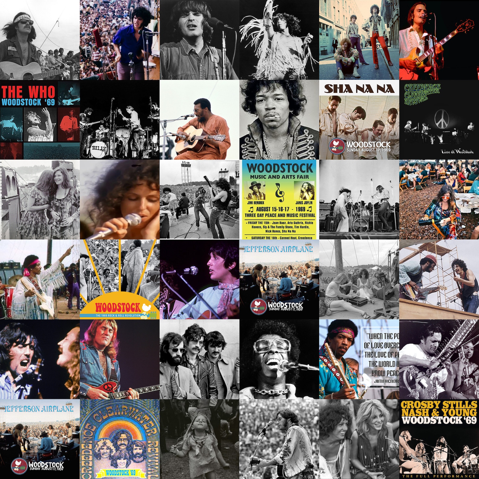 Woodstock Bands Photo Wall Collage Kit 54 Printed Photos | Etsy