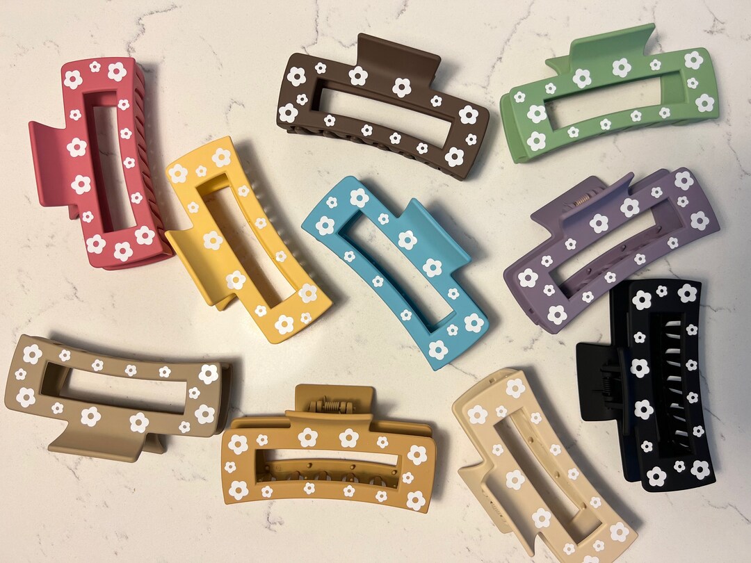 Flower Print Claw Clip - Etsy