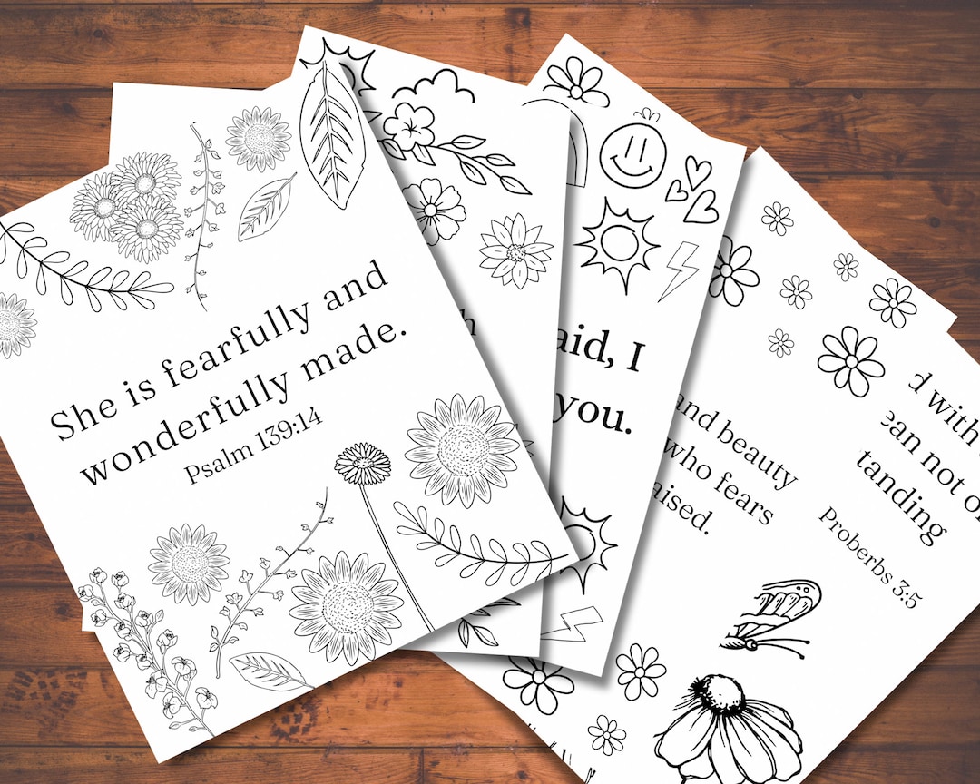 Christian Coloring Pages With Bible Verses for Girls, Printable ...