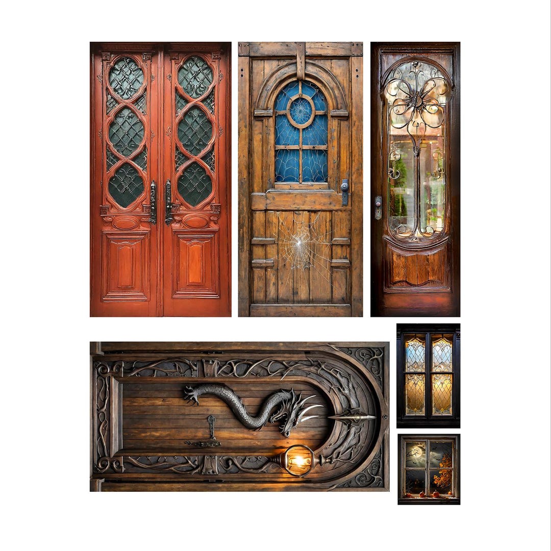 DIGITAL File of Old Doors for You to Print, PNG and JPG File to ...