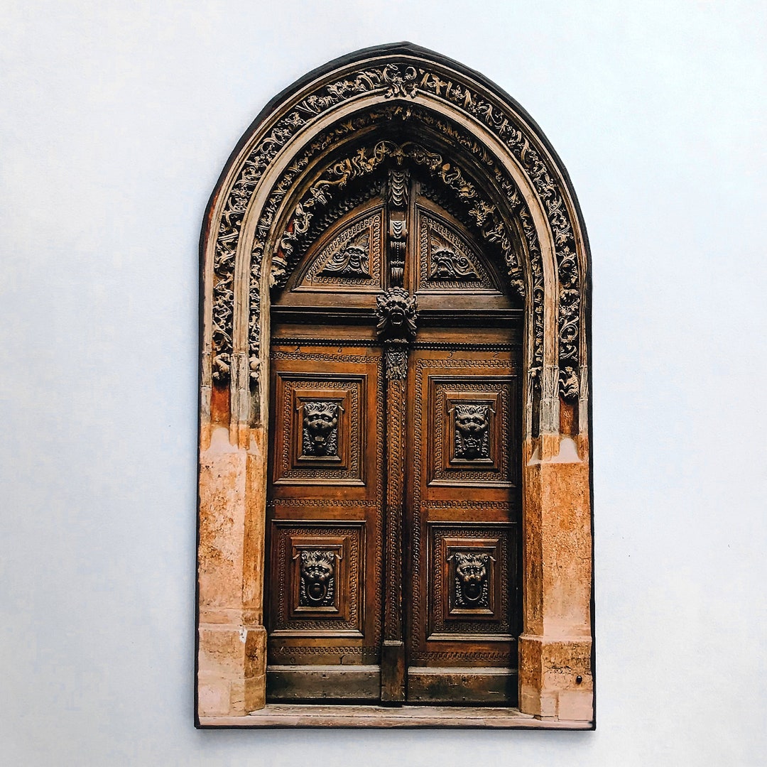 Miniature Paper Door Reproduction, Faux Heavy Carved Door on Chipboard ...