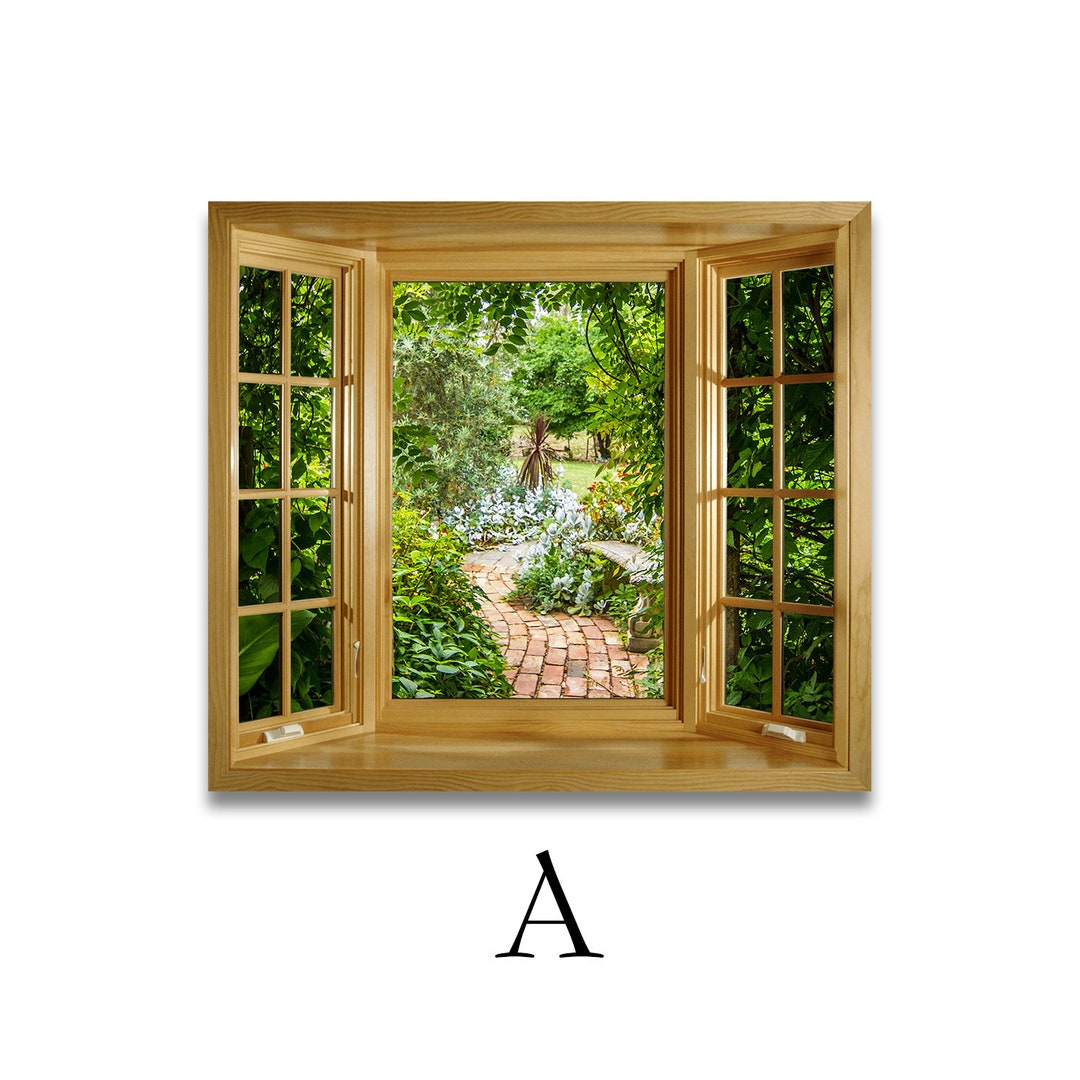 Faux Paper Window Mounted on Chip Board, Garden View Window, Diorama ...