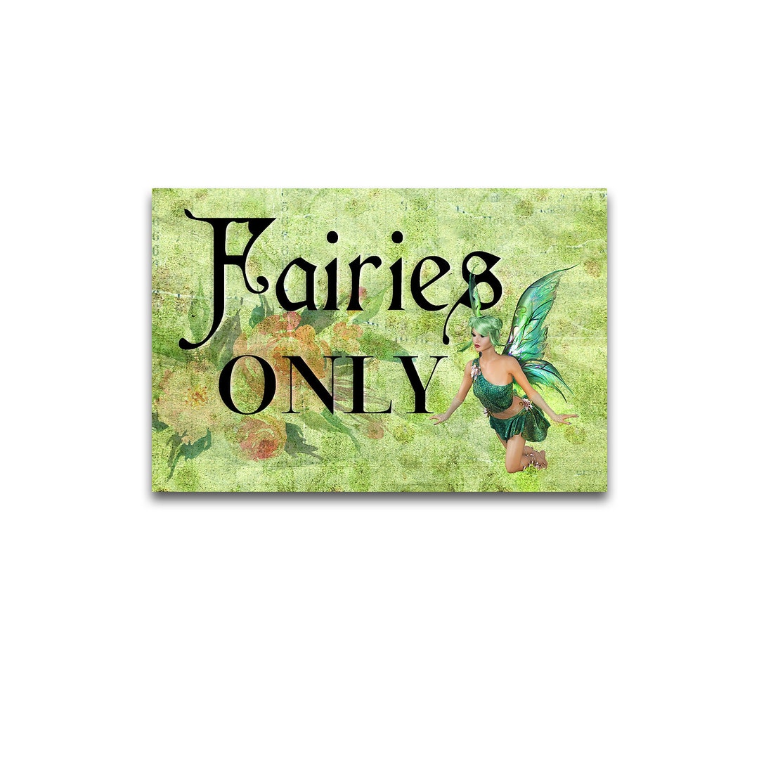 Miniature Fairy Sign/fairy Decoration/sign Printed on Paper and Mounted ...