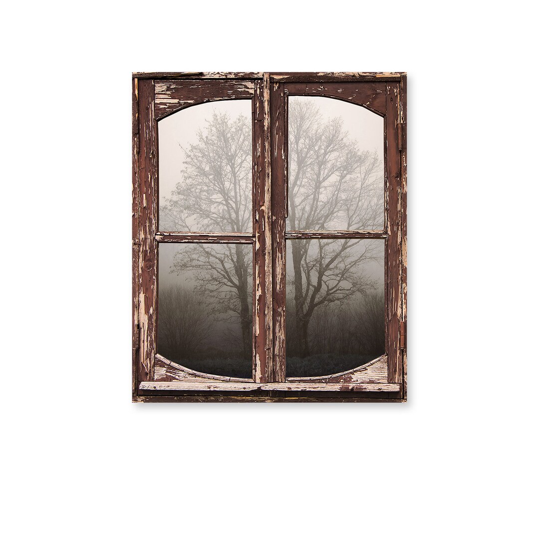 Miniature Faux Rustic Window/window Printed on Paper and Mounted on ...