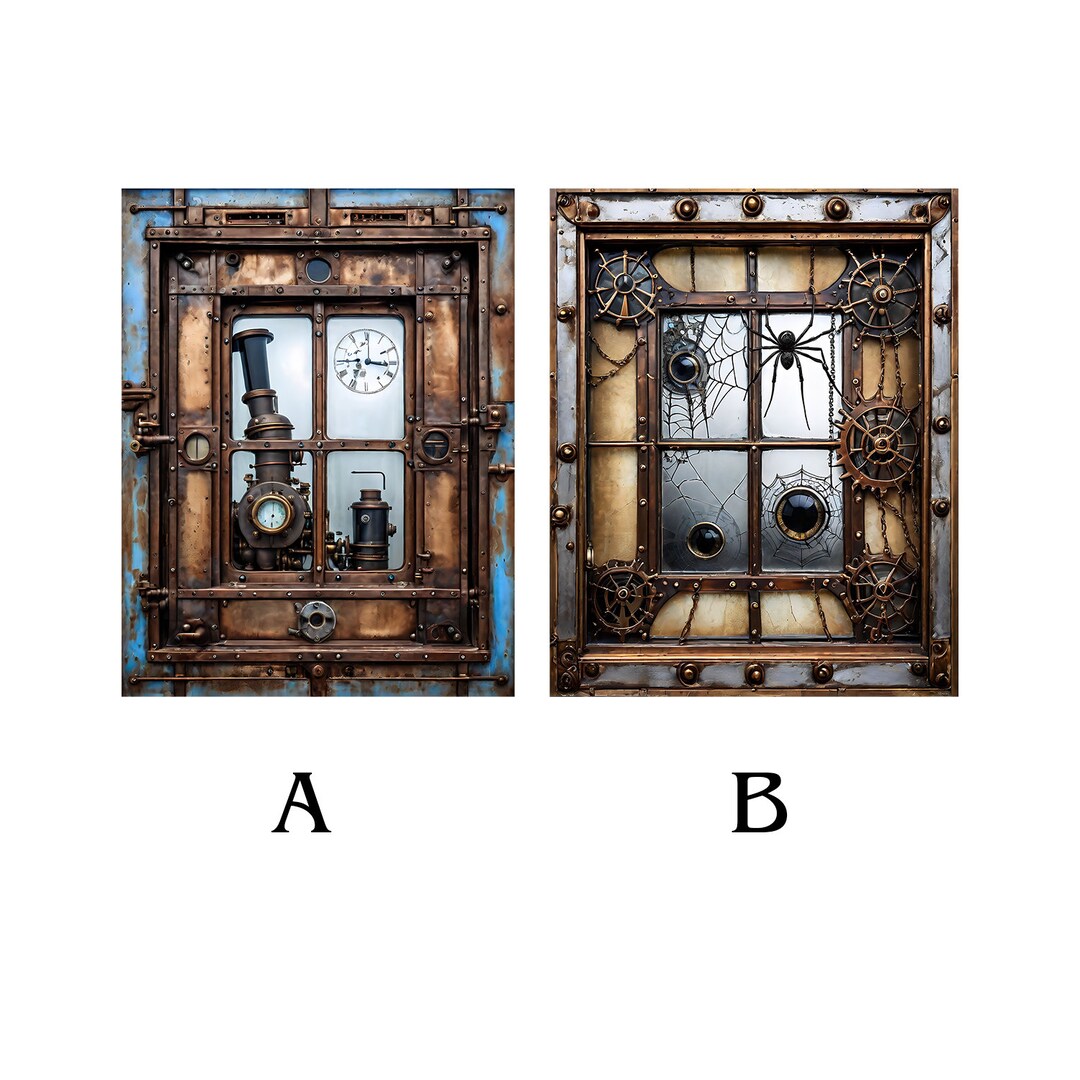 Faux Miniature Steampunk Windows/printed Windows/chipboard Windows ...