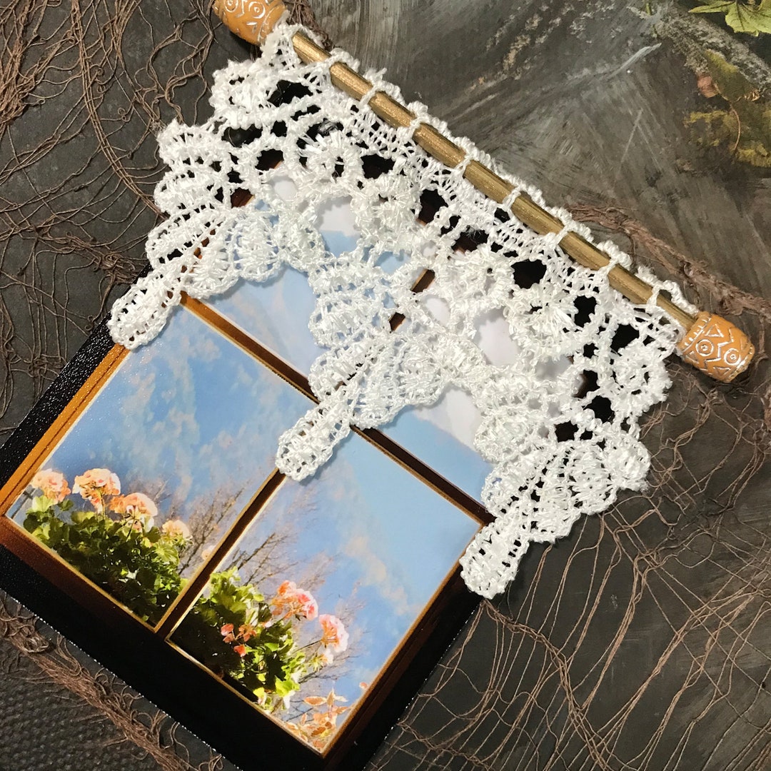 Miniature Window Curtains/doll House Curtains/lace Miniature Curtains ...