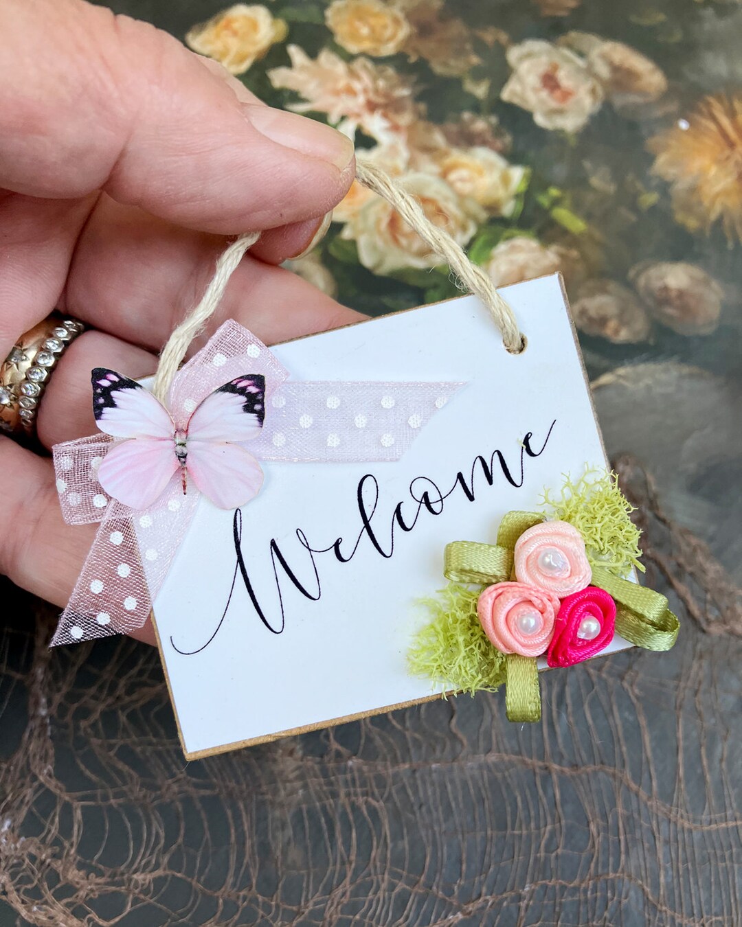 Miniature Welcome Sign/room Box or Doll House Sign/diorama Signs - Etsy