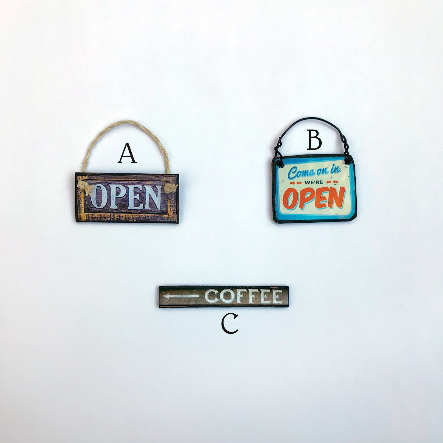 Faux Miniature Signs, Paper Signs Mounted on Chip Board, Signs for ...