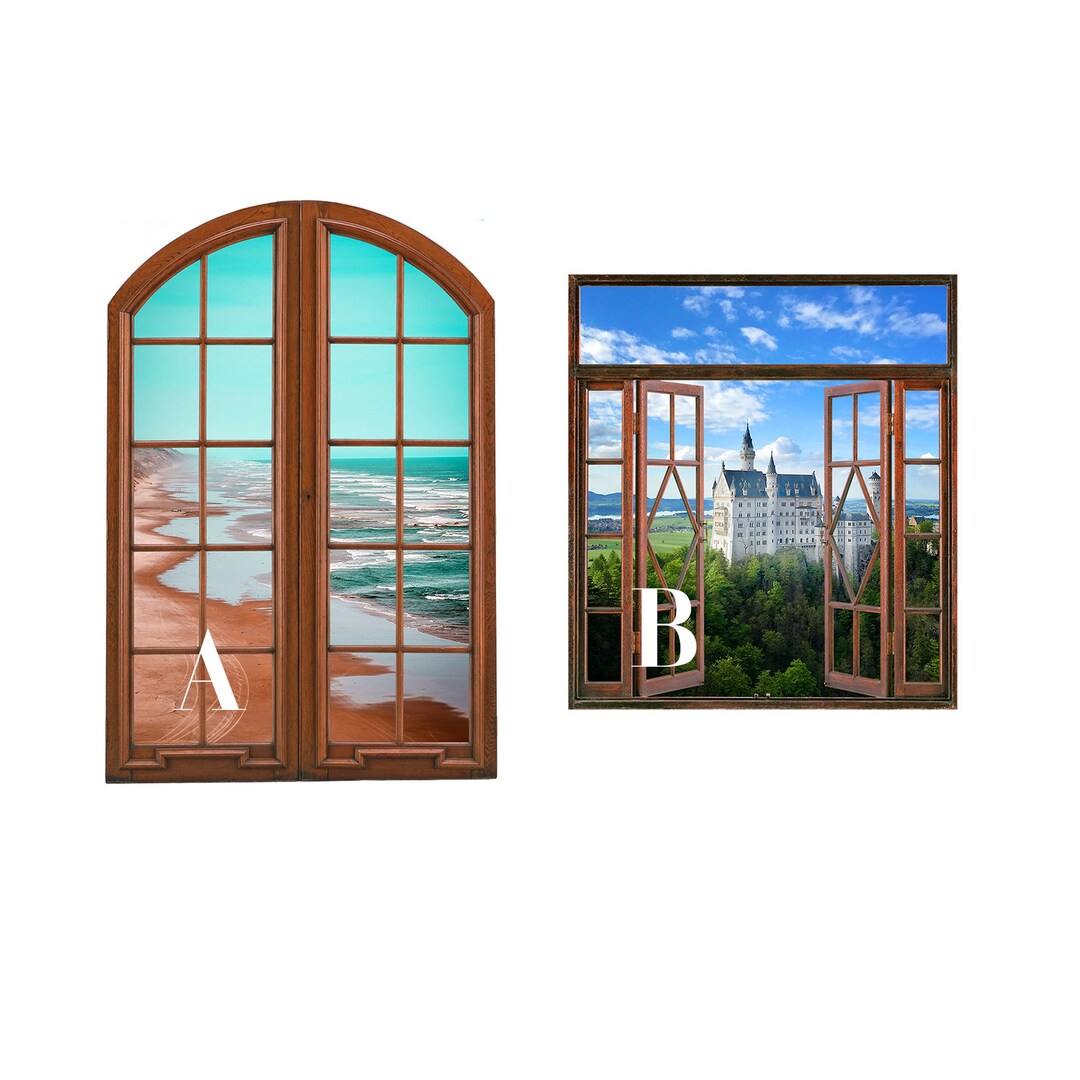 Miniature Faux Windows for Doll Houses, Paper Prop Windows Mounted on ...