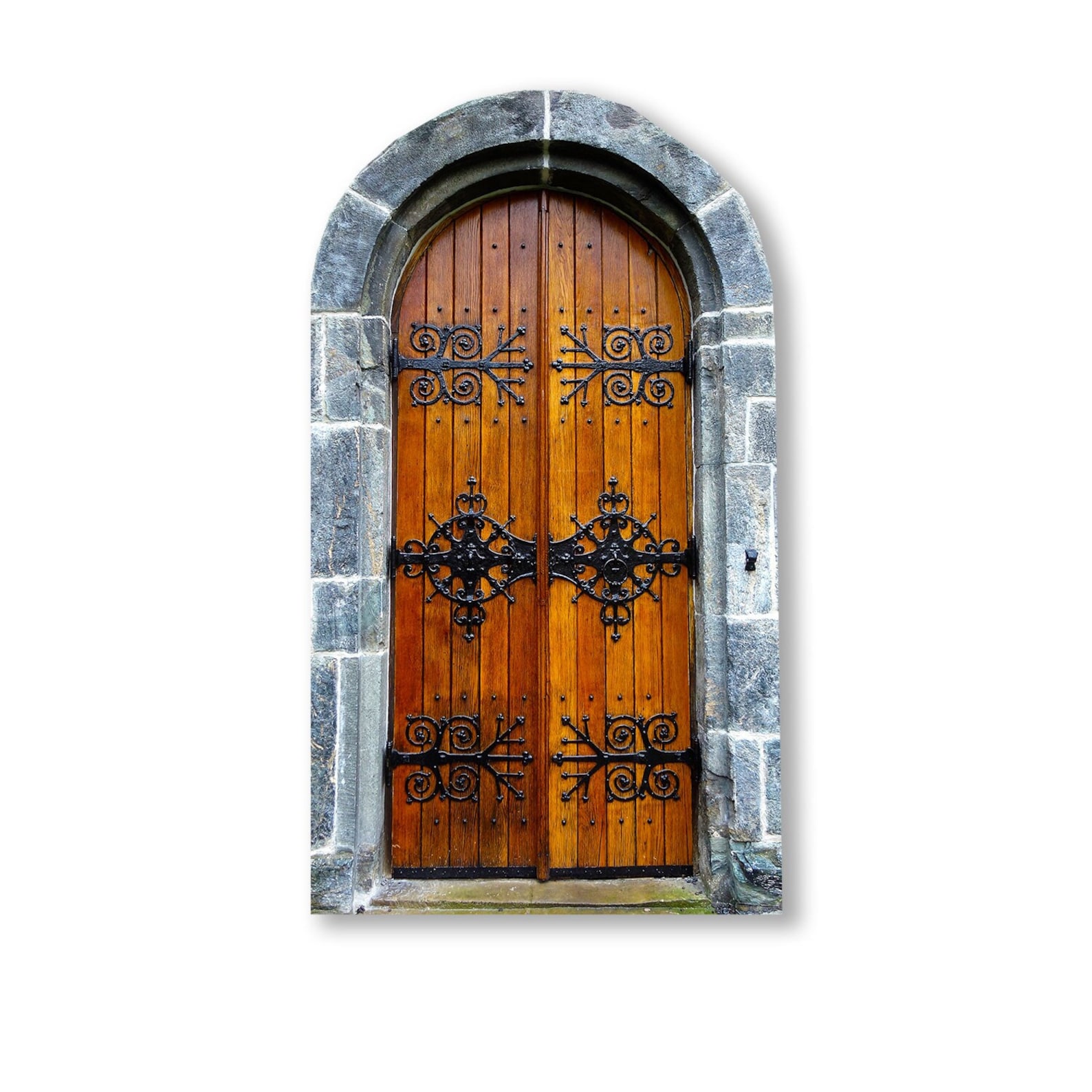 Miniature Faux Round Wood Door With Iron/door Printed on Photo Paper ...