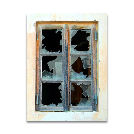 Miniature Faux Broken Glass Window Paper Window Mounted on - Etsy