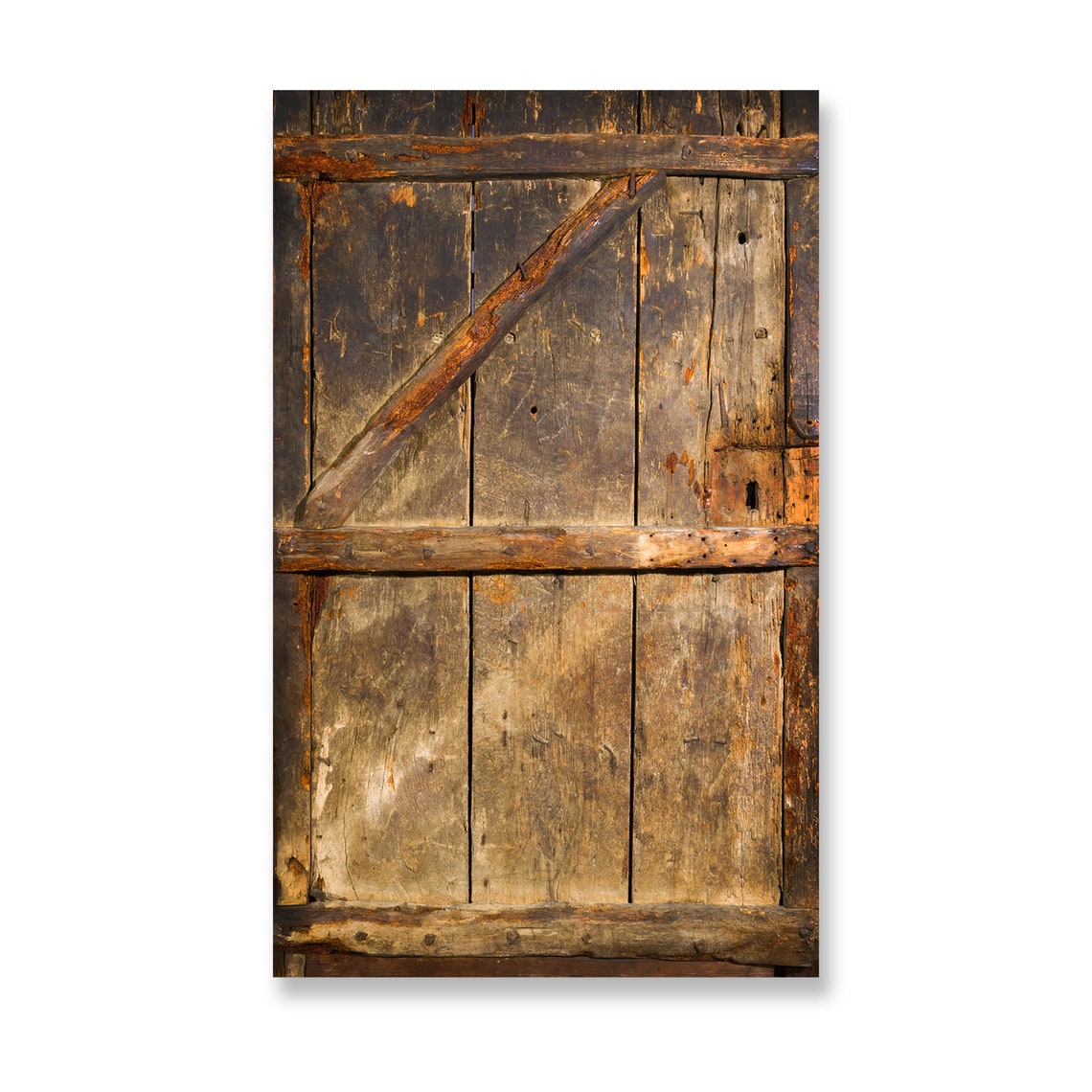 Faux Rustic Paper Door Mounted on Chip Board, Old Door Reproduction ...