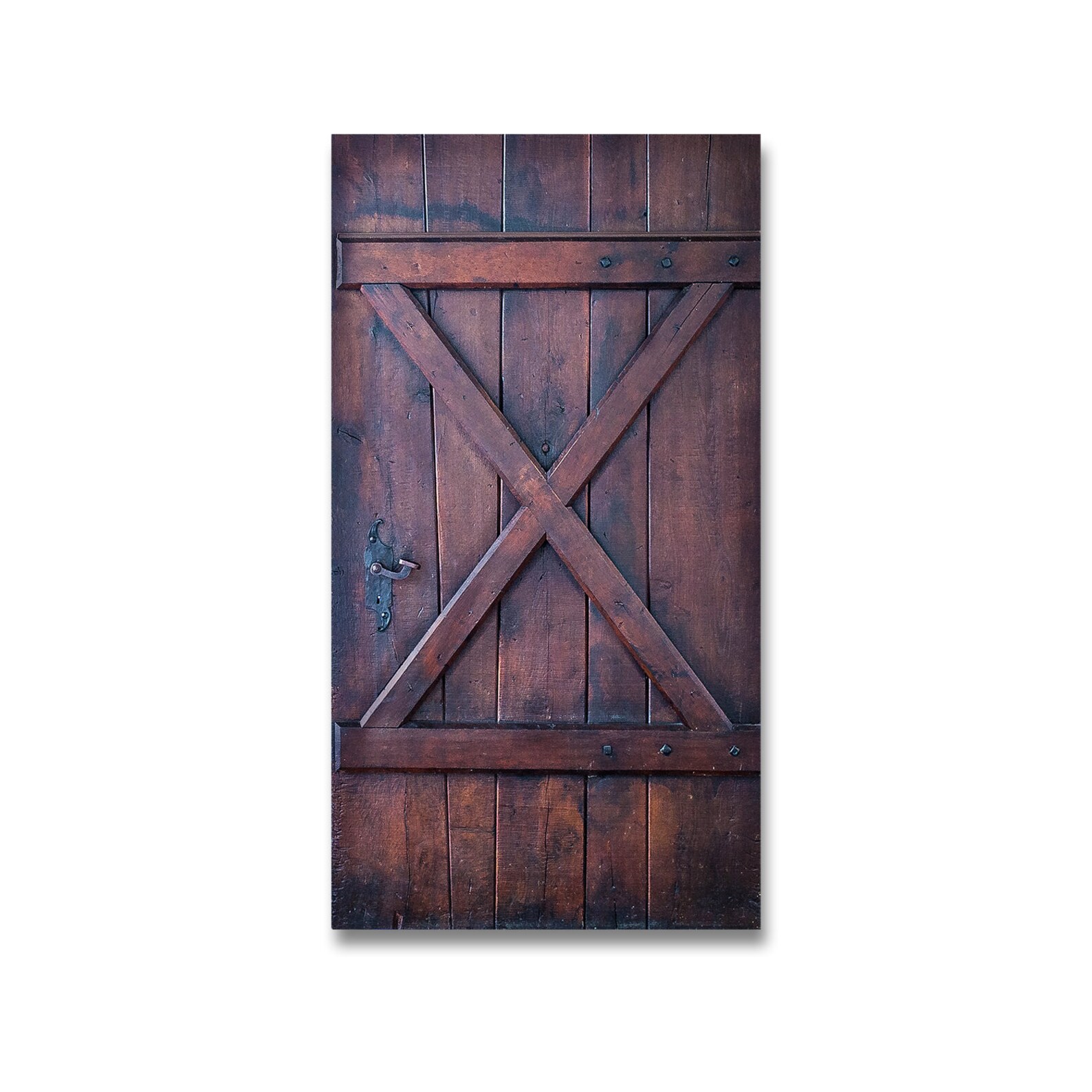 Rustic Brown Faux Miniature Door Reproduction on Paper Mounted on Chip ...