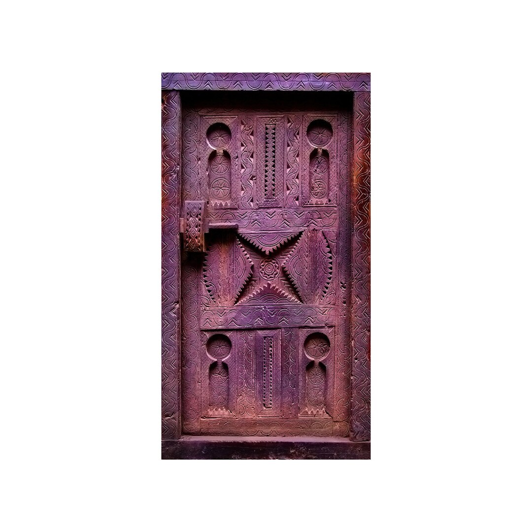 Faux Miniature Door Reproduction Printed on Paper and Mounted on Chip ...