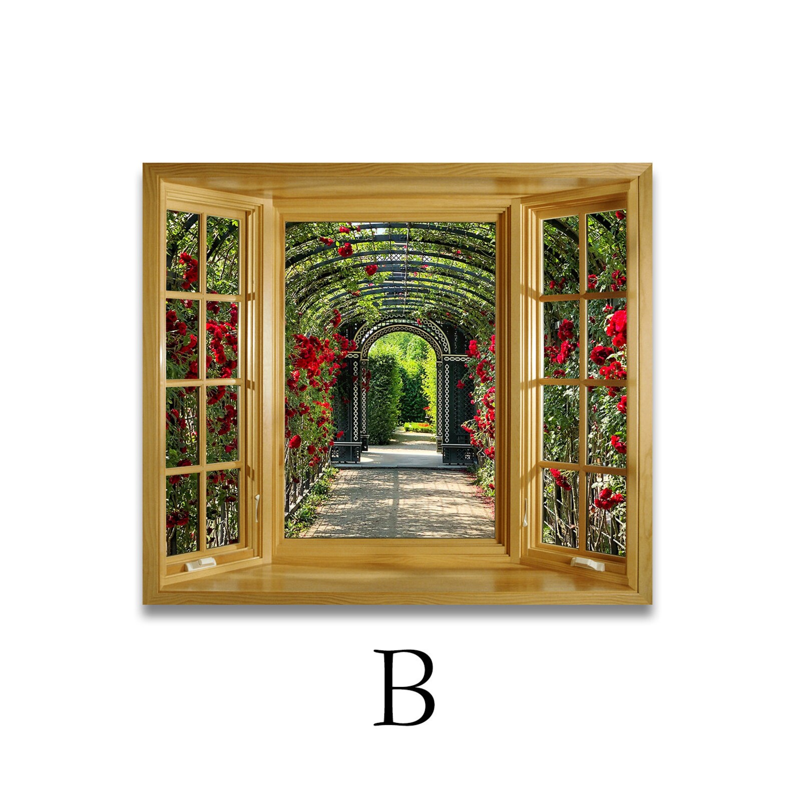 Faux Paper Window Mounted on Chip Board, Garden View Window, Diorama ...