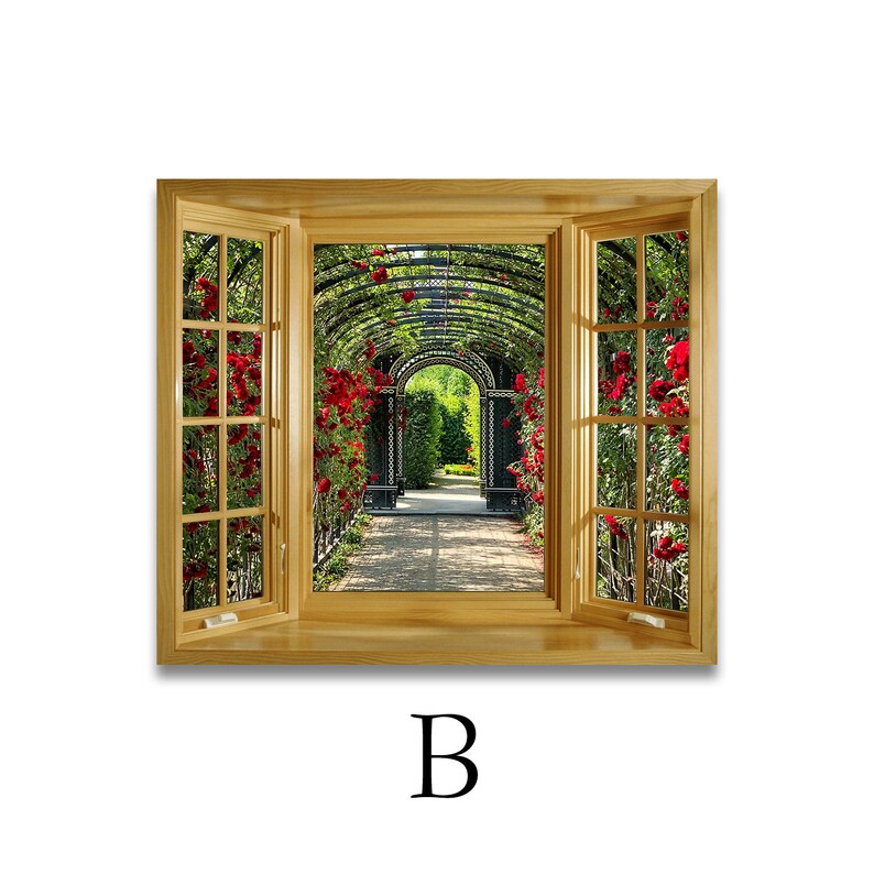 Faux Paper Window Mounted on Chip Board, Garden View Window, Diorama ...