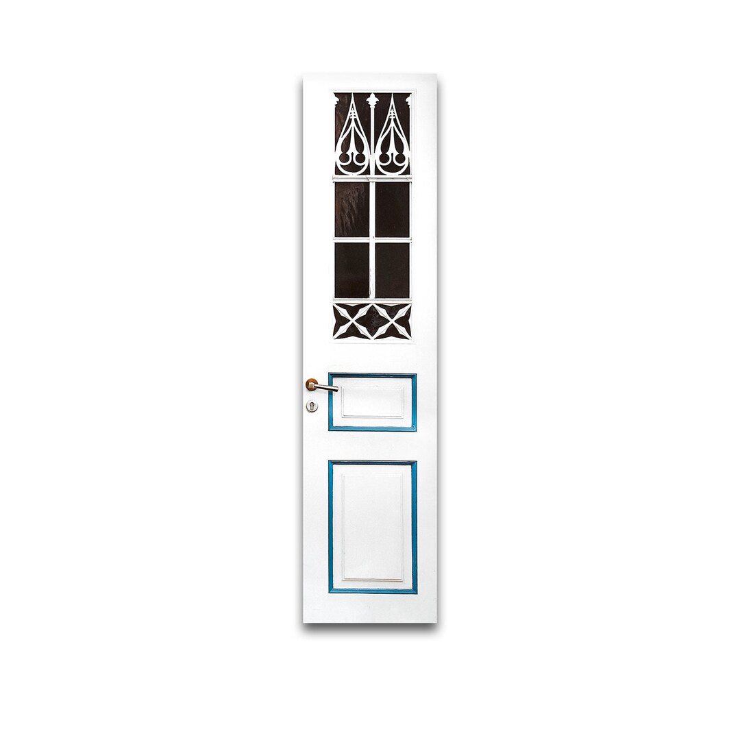 Miniature Faux White Slim Door/door Printed on Paper and Mounted on ...