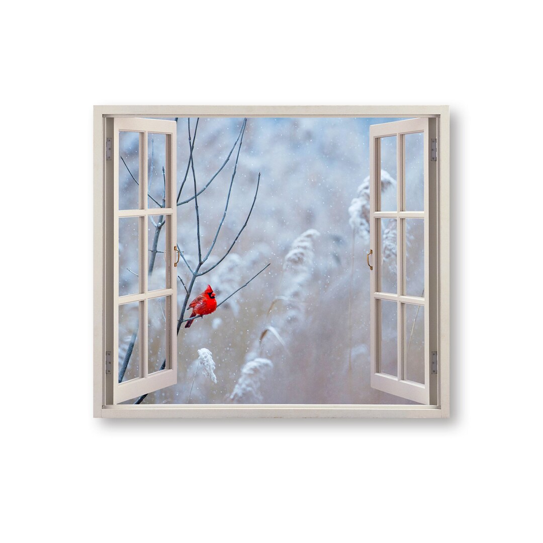 Faux Miniature Winter Bird Window/window Printed High End Photo Paper ...