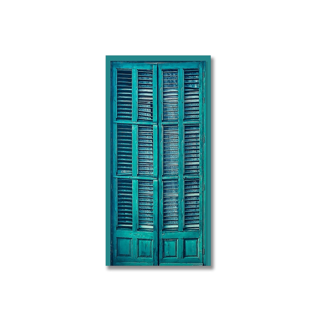 Miniature Rustic Faux Shutter Double Door, Door Printed on Paper and ...