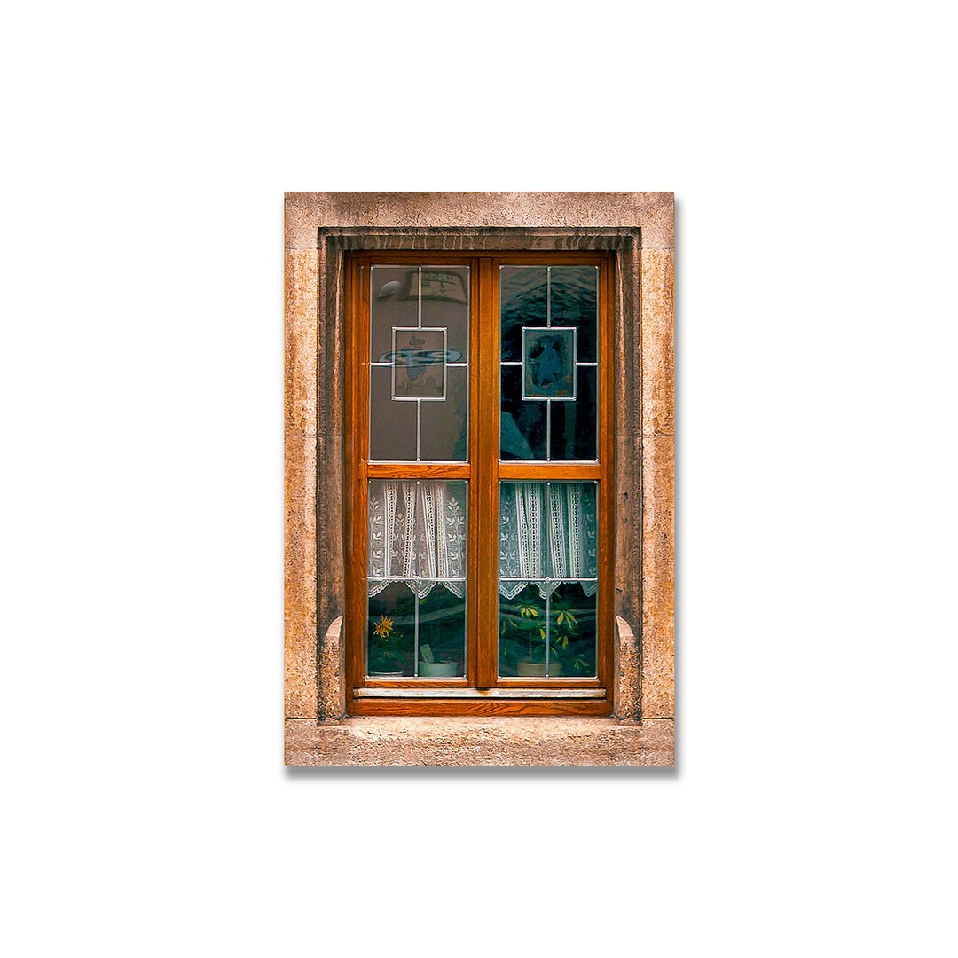 Faux Lead Miniature Glass Window, Paper Window Mounted on Chip Board ...