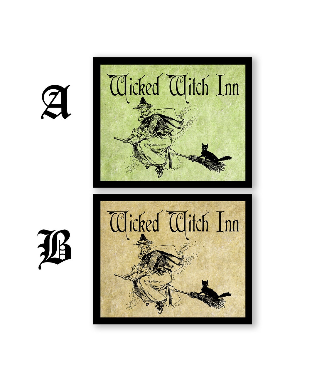 Miniature Witch Paper Sign/wicked Witch Inn/sign Printed on Paper and ...
