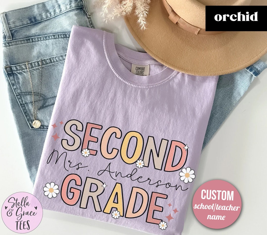 Custom Second Grade Teacher Shirt, Comfort Colors® Tshirt, Customized ...