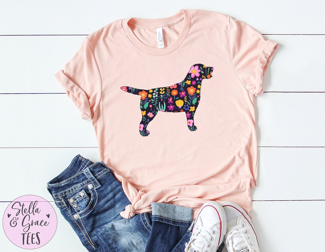 Floral Labrador Retriever T-shirt: Lab Mama Dog Lover Tee - Etsy