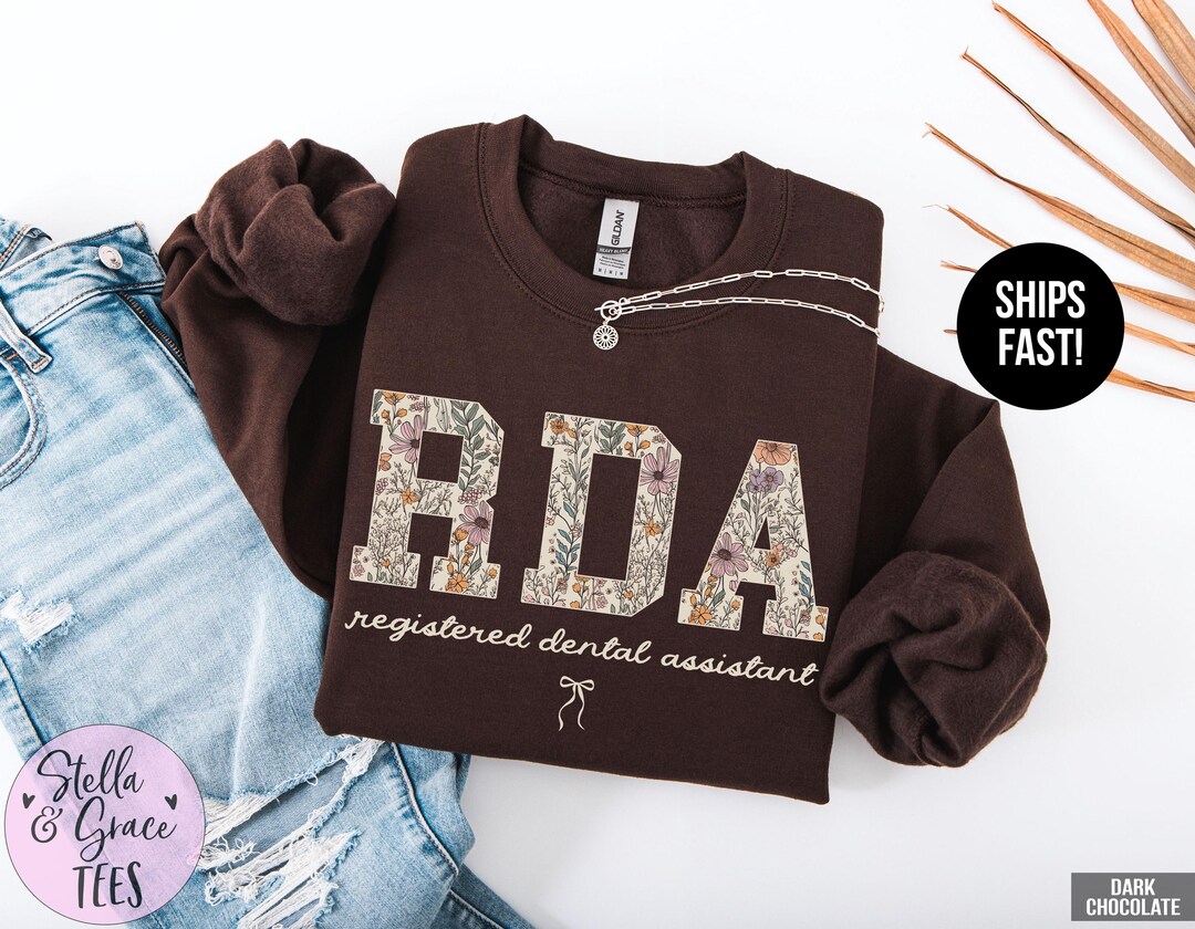 Boho Wildflower RDA Sweatshirt or Hoodie: Floral Registered Dental ...