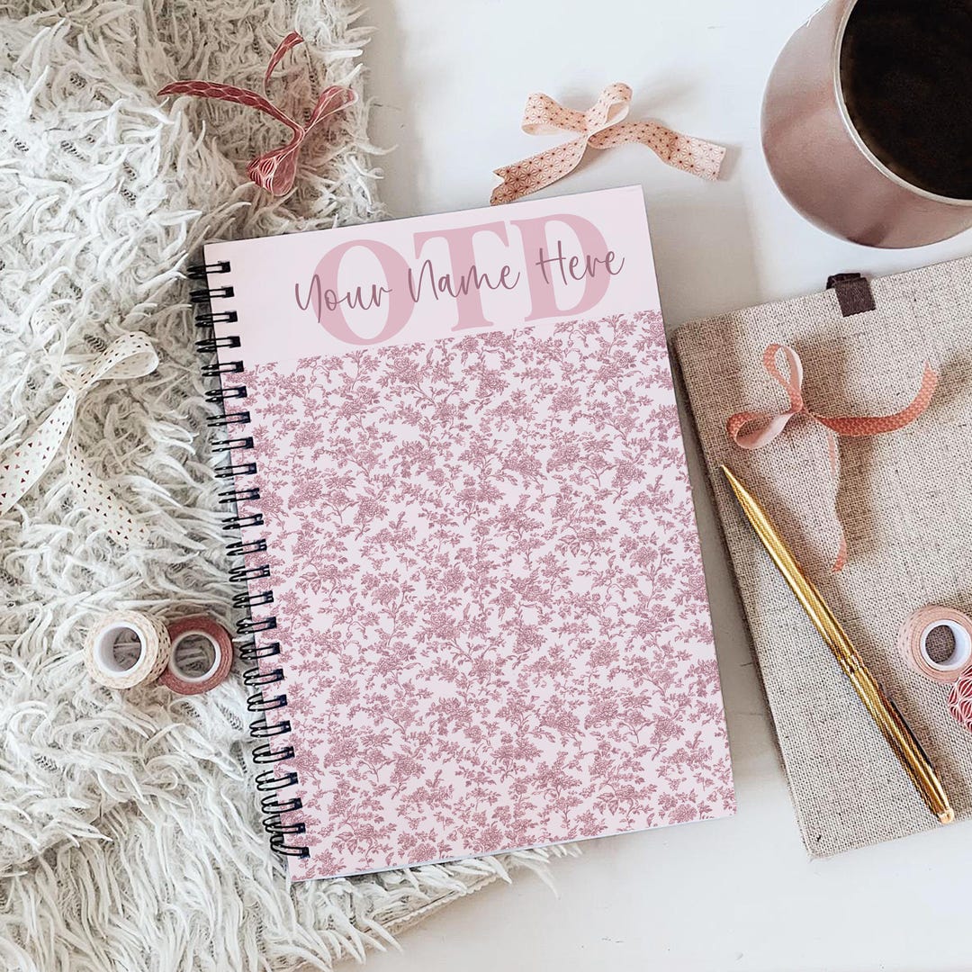 Personalized Pink Toile OTD Notebook, Custom Name Occupational ...