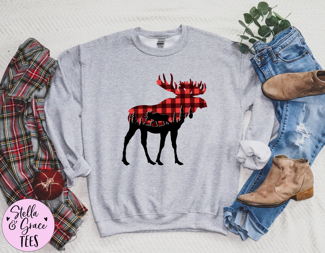 Christmas Moose Shirt Moose Gift Hunting Gifts for Men | Etsy