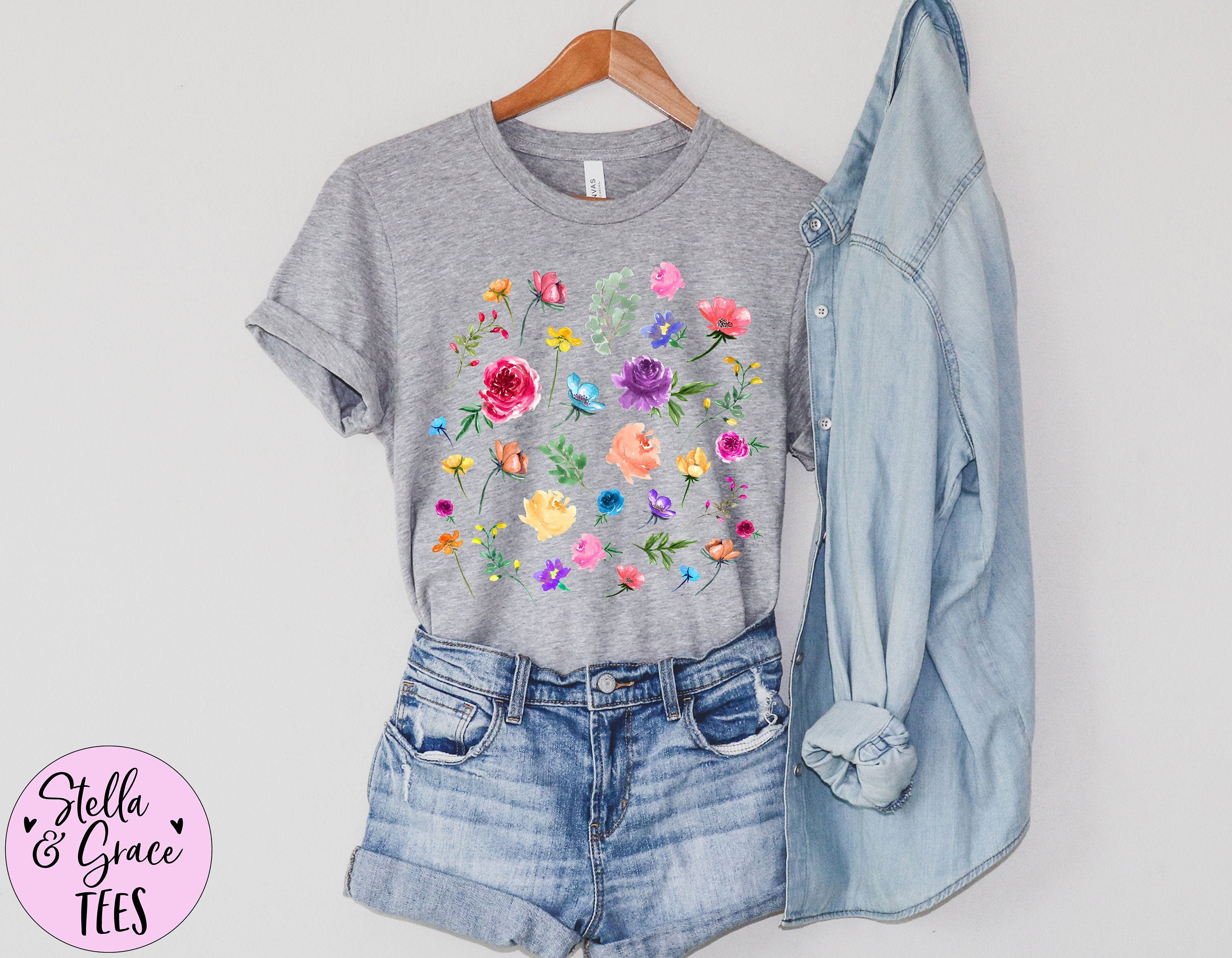 Wild Flowers Shirt Floral T-shirt Flowers Shirt Vintage - Etsy Canada
