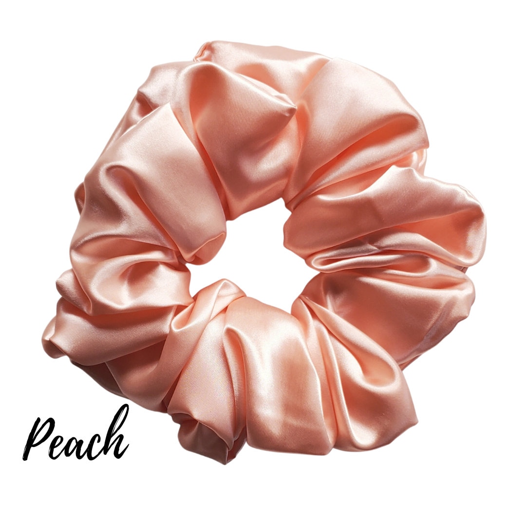 Peach Satin Scrunchie| Women's Hair Scrunchies | Hair Tie | Gifts for Her - Etsy