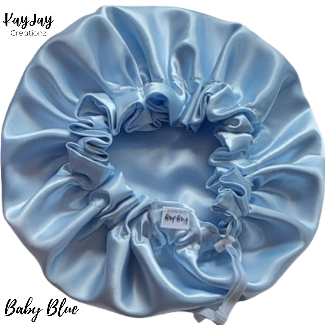 Baby Blue Satin Bonnet Double-layered Reversible & Adjustable Satin ...
