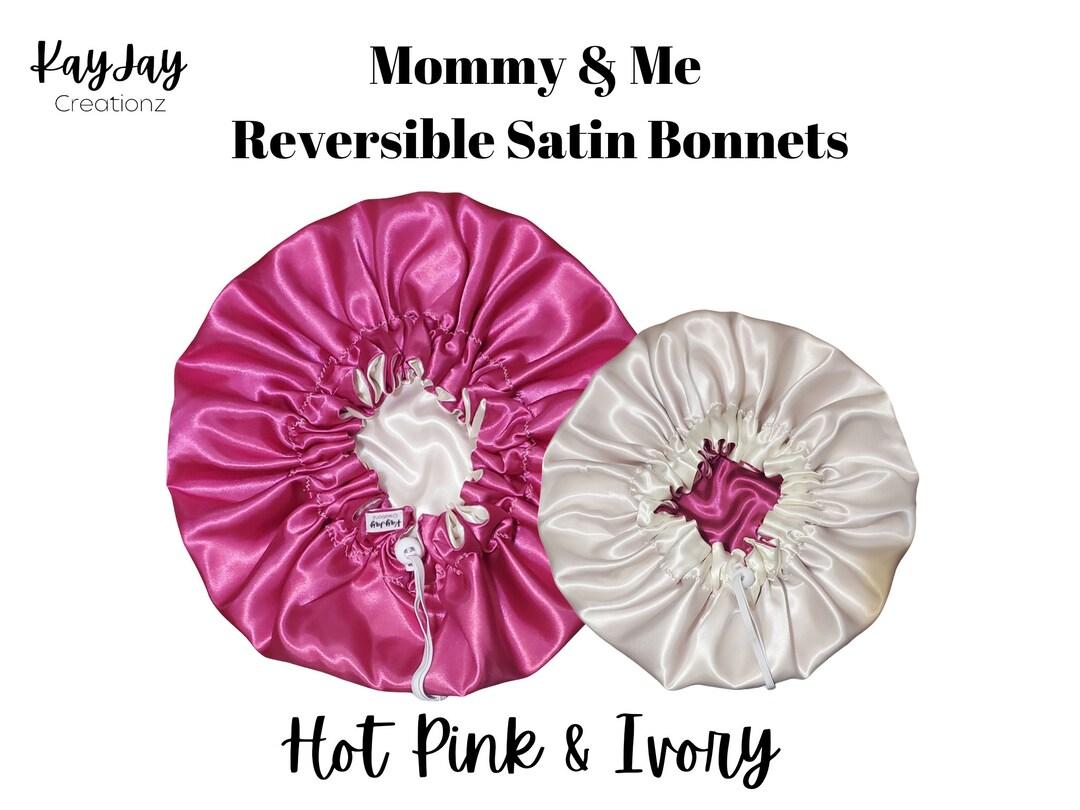 Mommy & Me Reversible Silk Satin Bonnets Double-layered - Etsy