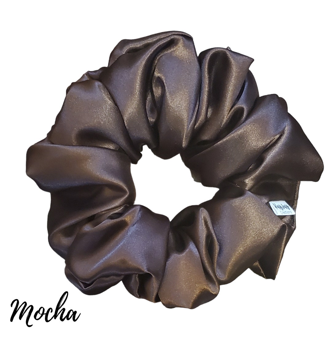 Mocha/brown Satin Scrunchie| Women's Hair Scrunchies | Hair Tie | Gifts for Her - Etsy