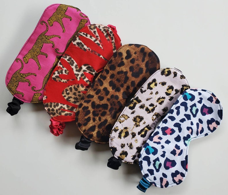 Animal Print Satin Lined Sleeping Eye Mask. Adult Masks - Etsy