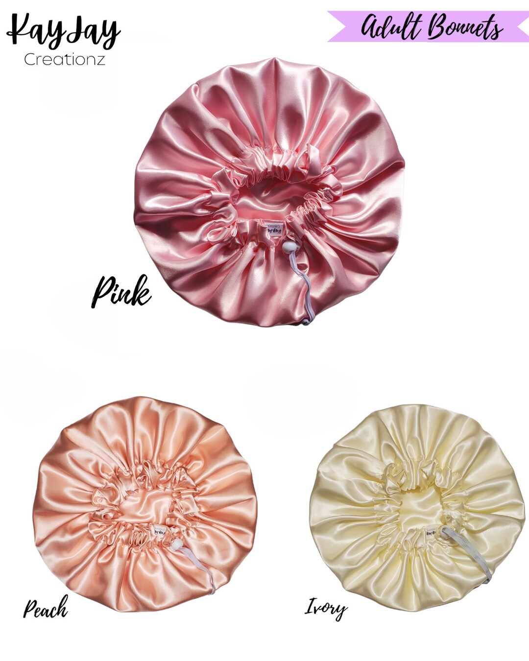 Adult Silk Satin Bonnets Neutral Colors Double-layered - Etsy