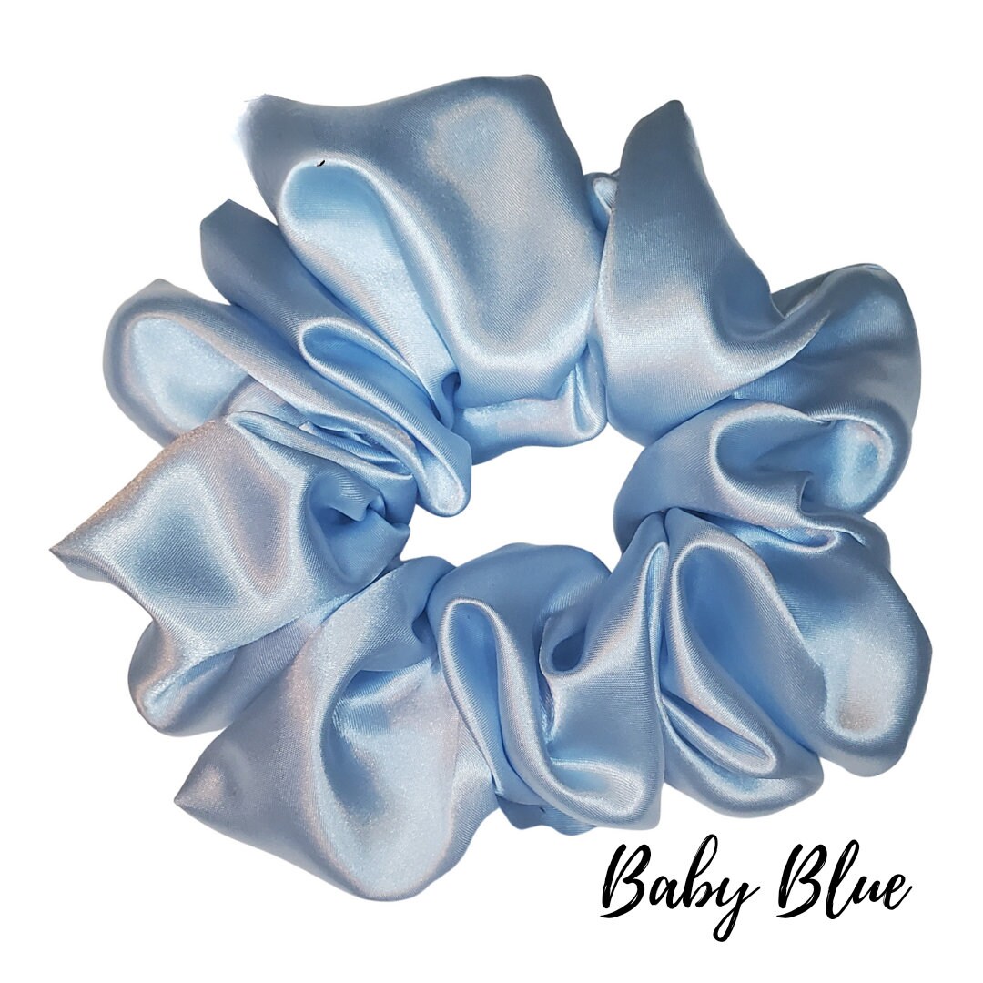 Baby Blue Satin Scrunchie| Women's Hair Scrunchies | Hair Tie | Gifts ...