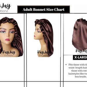 Pink & Black Silk Satin Bonnet Double-layered Reversible and Adjustable ...