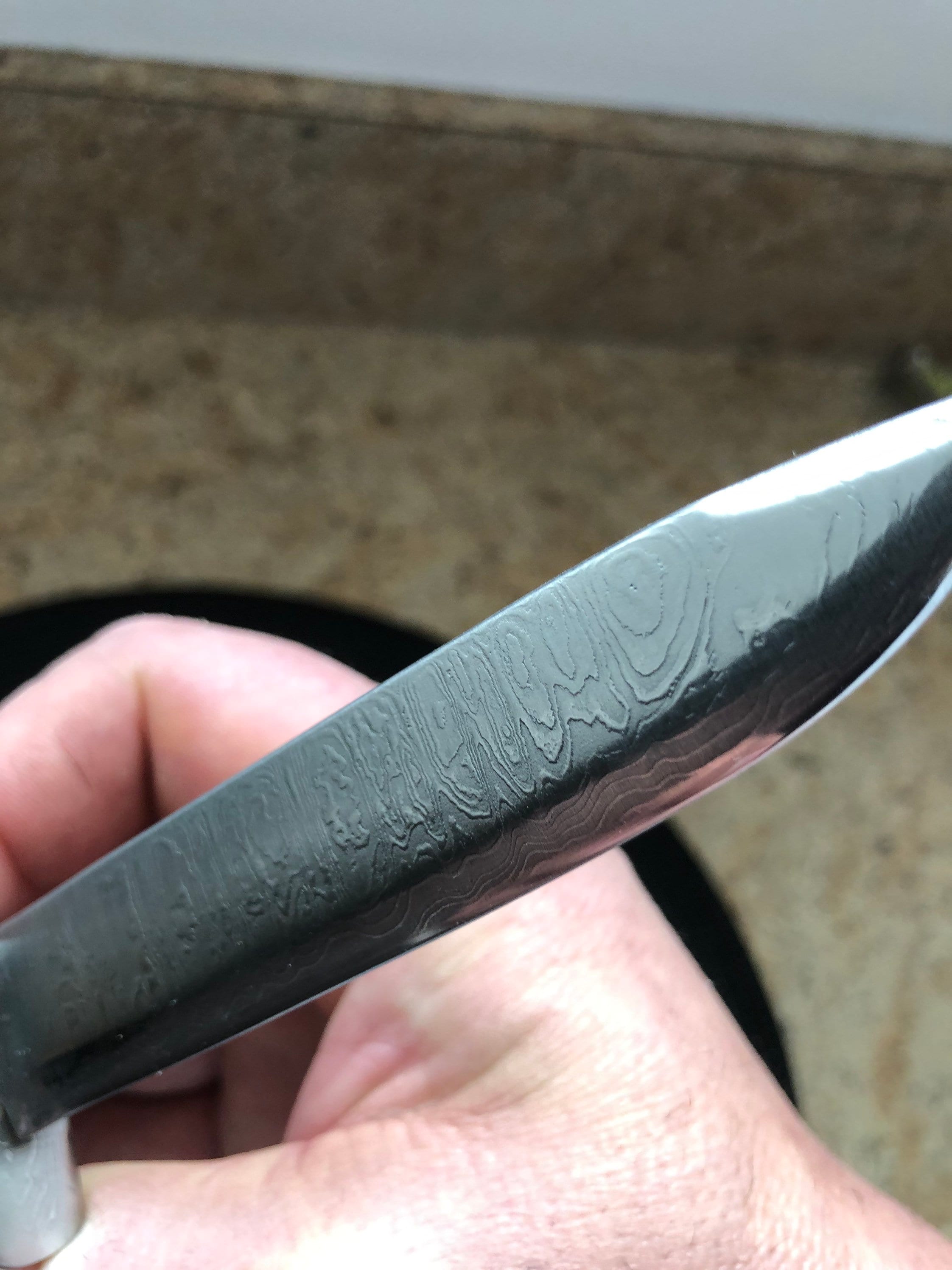 Made to Order Low Layer Damascus Knife With Guard, Hidden Tang and ...