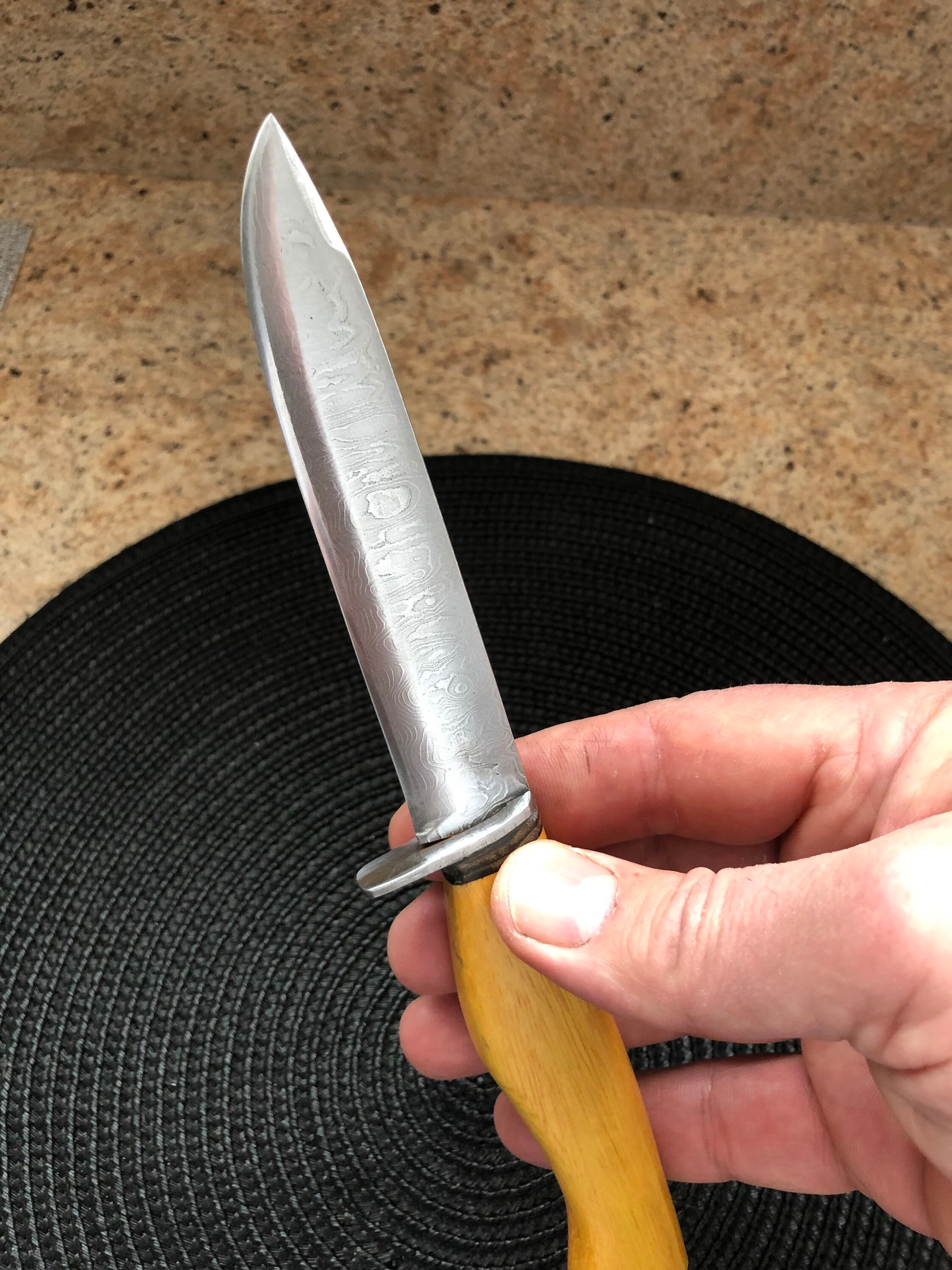 Made to Order Low Layer Damascus Knife With Guard, Hidden Tang and ...