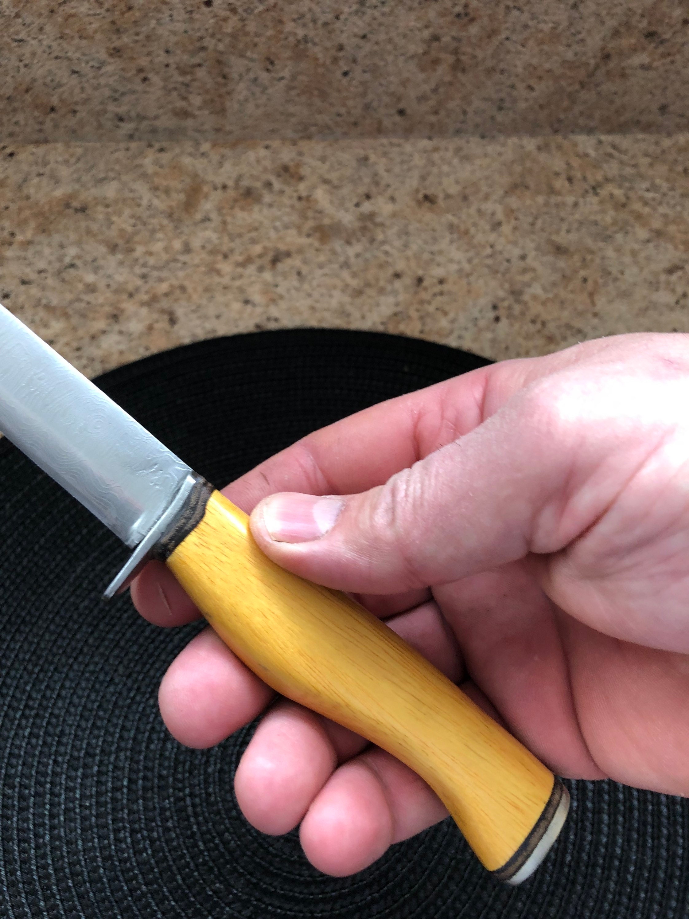 Made to Order Low Layer Damascus Knife With Guard Hidden Tang - Etsy