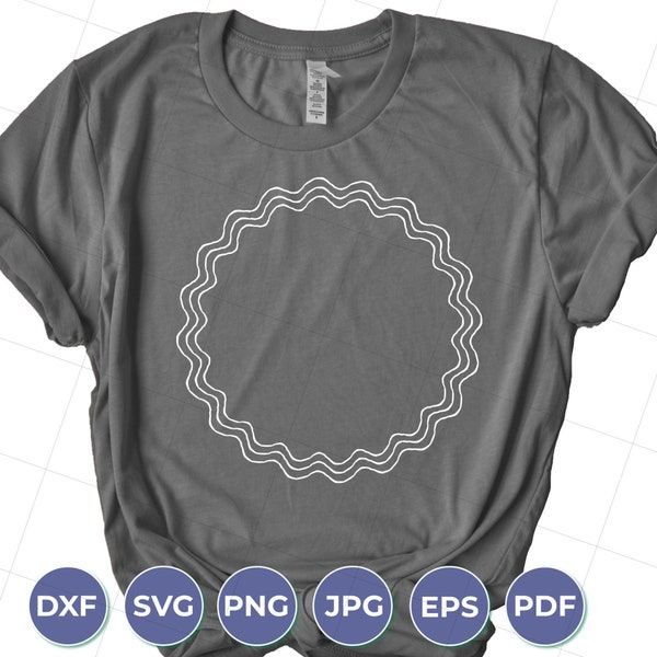 Wavy Circle Outline Svg - Etsy
