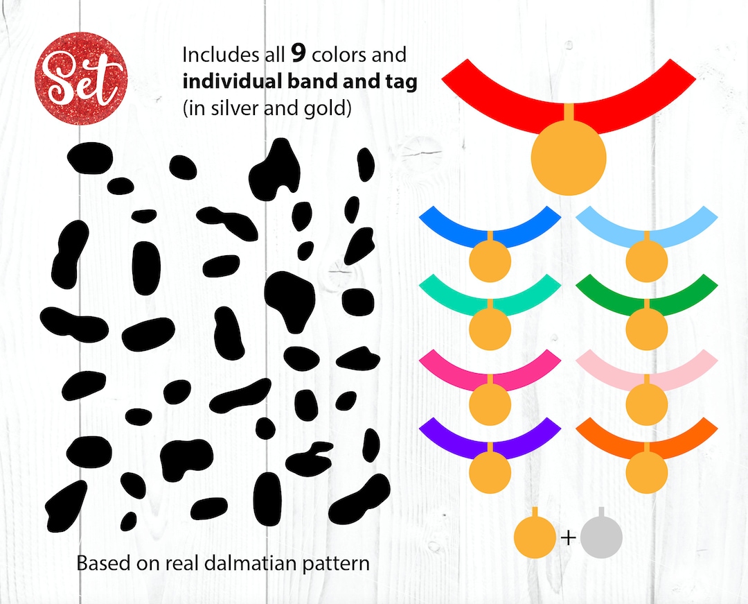 Dalmatian Spot Pattern With Collar SVG, Dalmatiner Pattern SVG ...