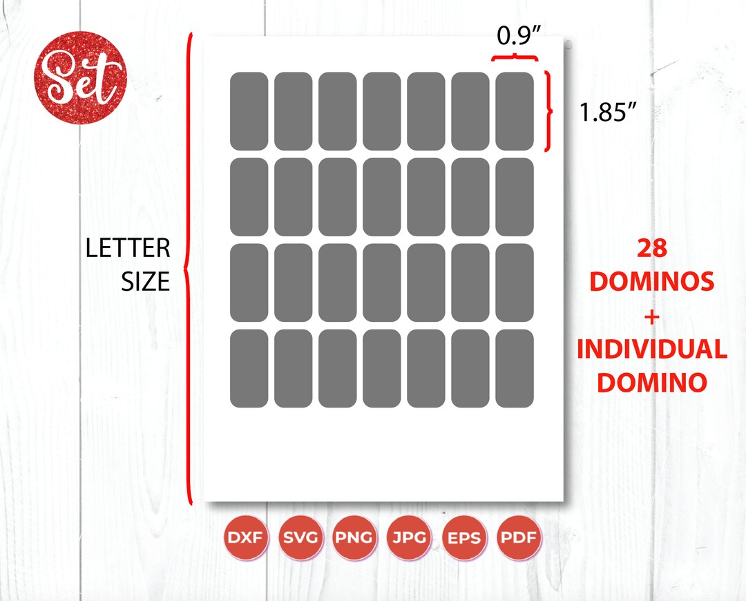 Domino Cut Template SVG for Cricut and Silhouette, Domino SVG, SVG File ...