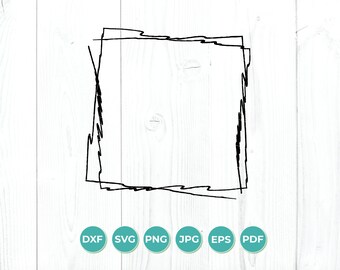 Double Square Border SVG Square Hand-drawn Instant Download - Etsy